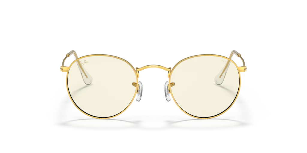 Ray-Ban Round Blue-Light Clear Evolve RB 3447 Gold frames | Vision Express