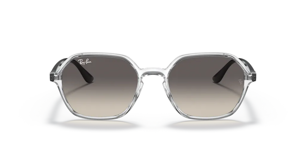 Ray-Ban RB4361 irregular Sunglasses with Transparent frame and Grey ...