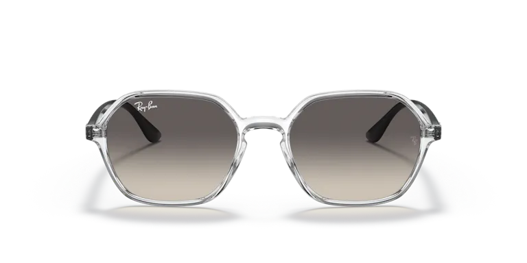 Ray-Ban RB4361 irregular Sunglasses with Transparent frame and Grey ...