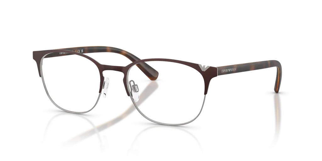 Emporio Armani EA1059 oval Glasses with Brown frame | David Clulow