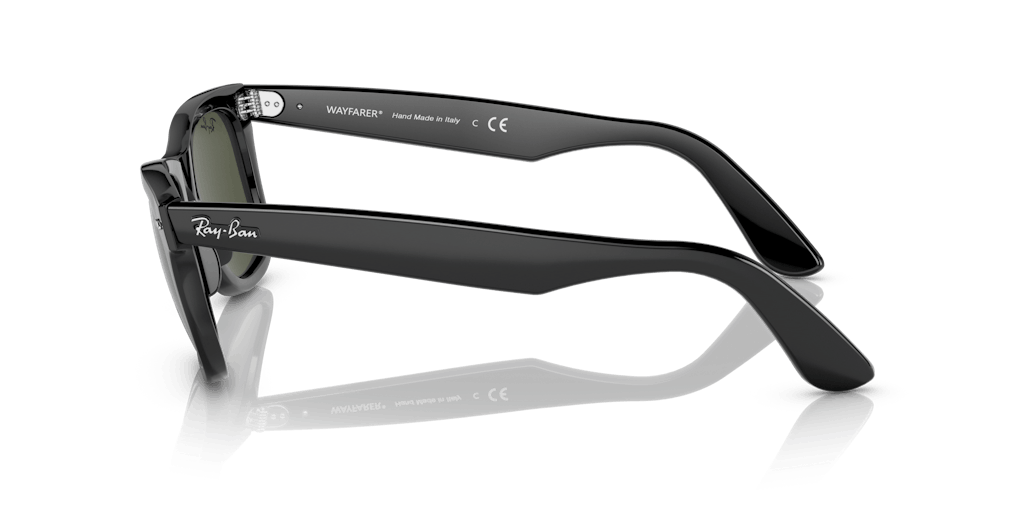 Ray-Ban RB2140 Original Wayfarer Bio-Based square Sunglasses with Black frame and Green lenses ...